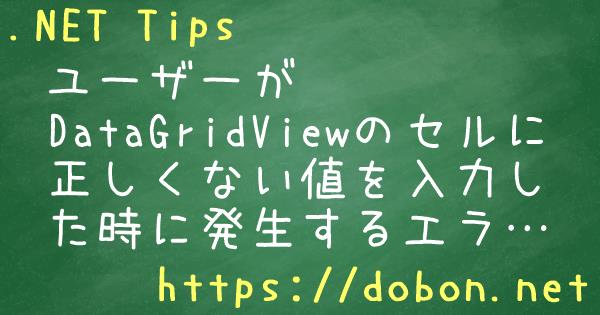 ユーザーがDataGridViewのセルに正しくない値を入力した時に発生するエラーを捕捉する NET Tips VB NET C